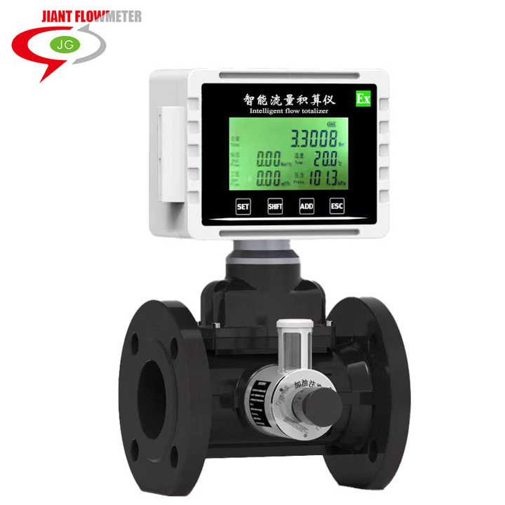 JIANT Inline Flange Digital Pulse 4-20Ma Output Natural Gas Turbine Flow Meter Flowmeter ...