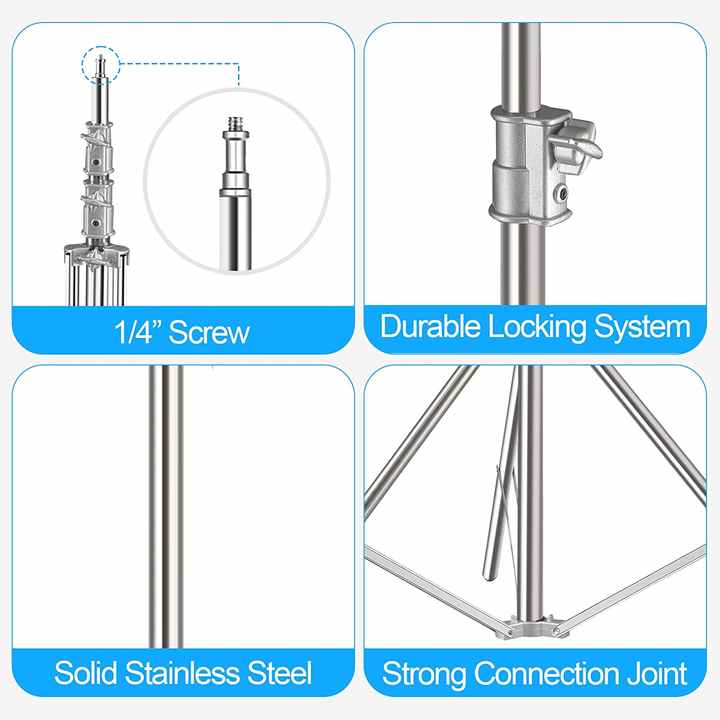 2.8m Stainless Steel Heavy Duty Tripod Light Stand for Photography ...
