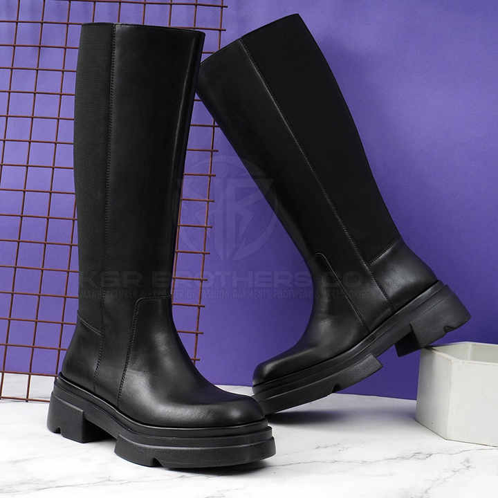 Stylish Long Fashion Boots Women Elegant Leather Design Comfortable ...