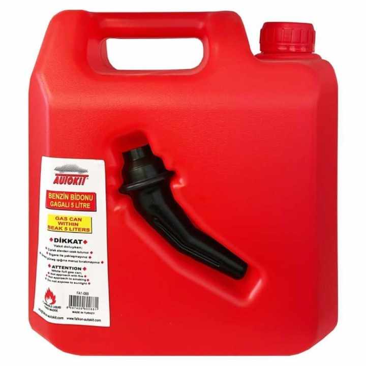 AUTOKIT 5L Plastic Fuel Can with Built in Flexible Spout Portable ...
