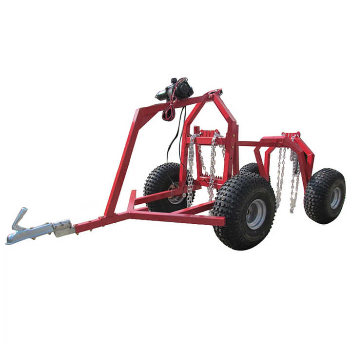 Forest Log Tandem Atv Tow Behind Tractor Log Trailer With Crane ...