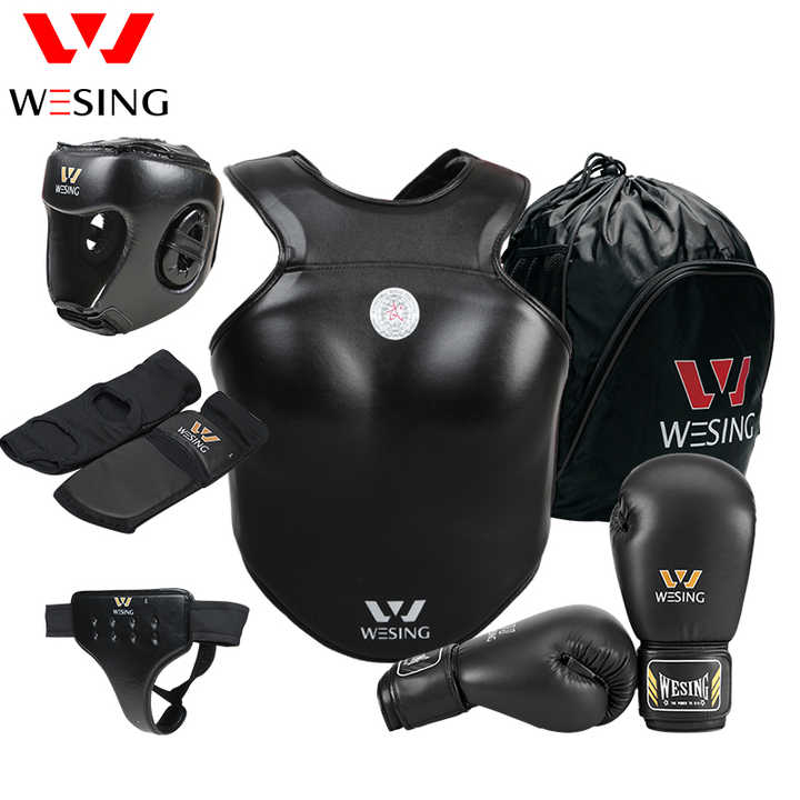 WESING PU Leather Six Pieces Sparring Gear Set for Wushu