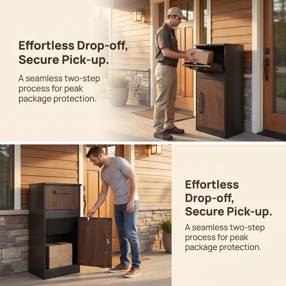 Winland Outdoor Extra Large Metal Storage Parcel Drop Box Standing ...