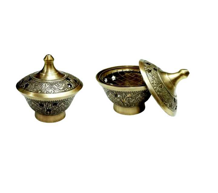 Adjustable Brass Pan Incense Burner Sandalwood Ocean Jasmine Clary Sage ...