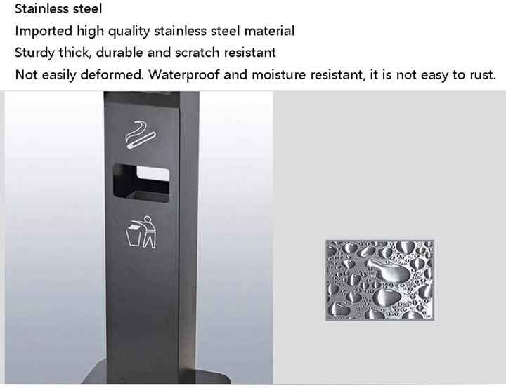 Outdoors Standing Ashtray Garden Garbage Can Stainless Steel Pillar ...