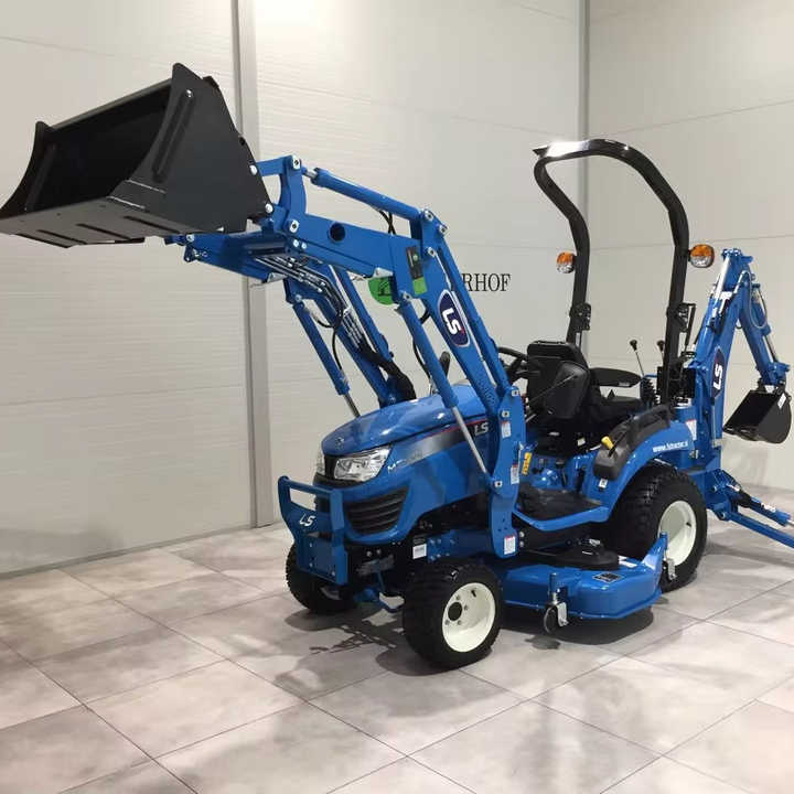 LS Lawn Mower 4x4 Small Tractor With Front End Loader Backhoe Tractors Mower Agriculture Mini ...