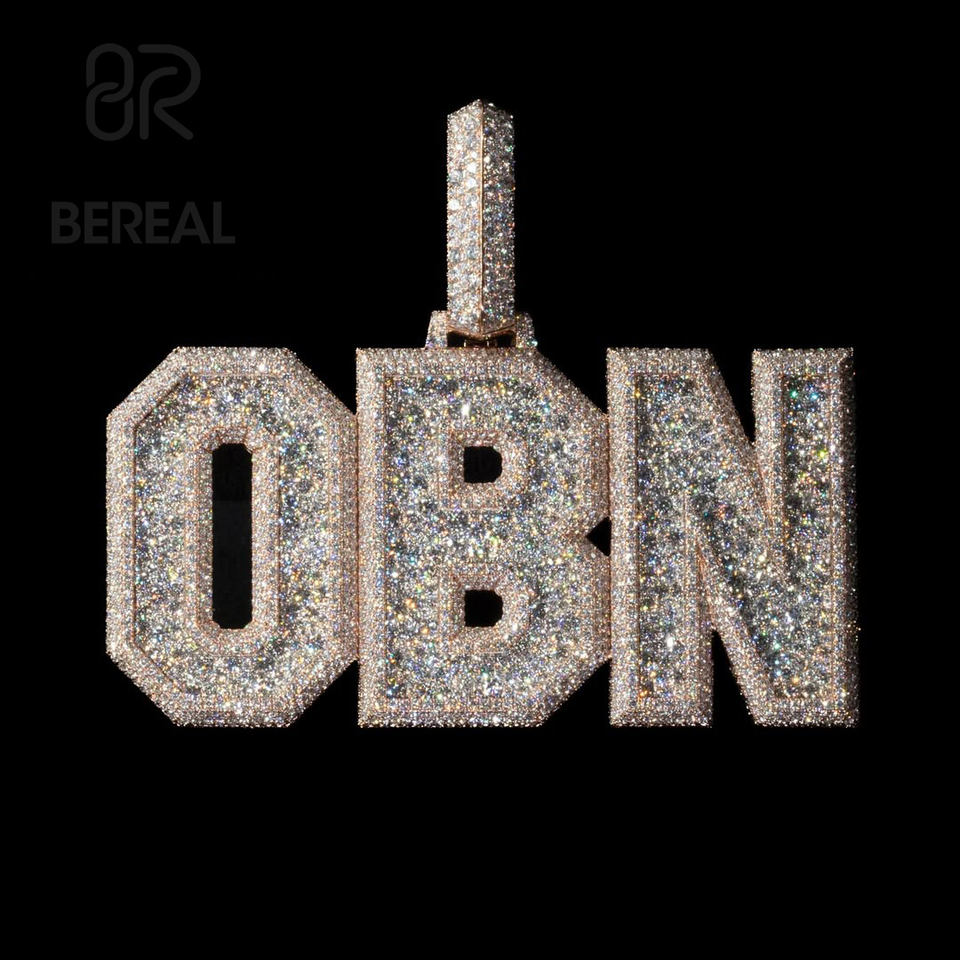GRA Certified Vvs Moissanite Initial Pendant Hot Selling Hip Hop Style ...