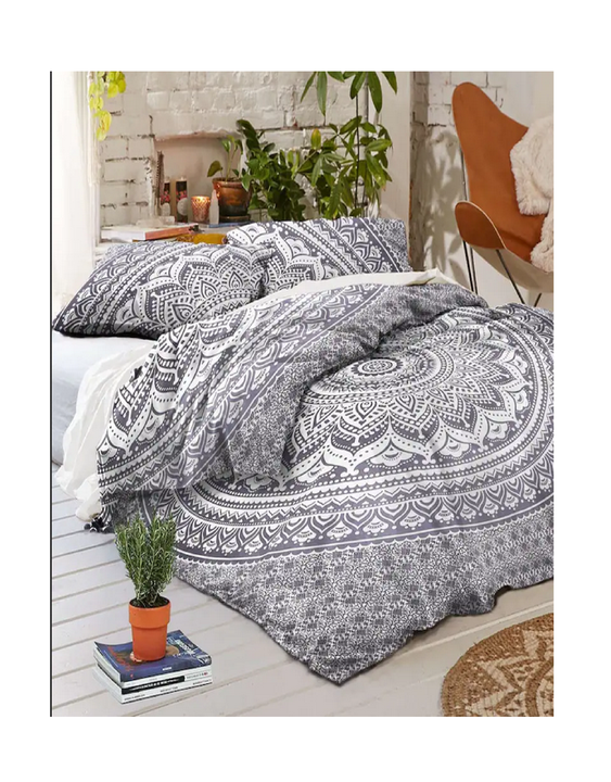 Black Mandala Ombre Cotton Quilt Comforter Bedding Bohemian Hippie ...