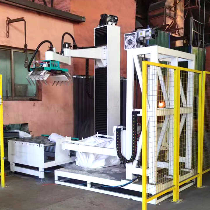 Industrial Robot Palletizer Cement Mortar Bags Pellets Stacking Machine For 25kg Bags Pallet ...