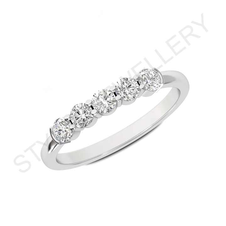 Fashion Forward Moissanite Silver Half Eternity Ring for Girls Gifting use Available in Custom ...