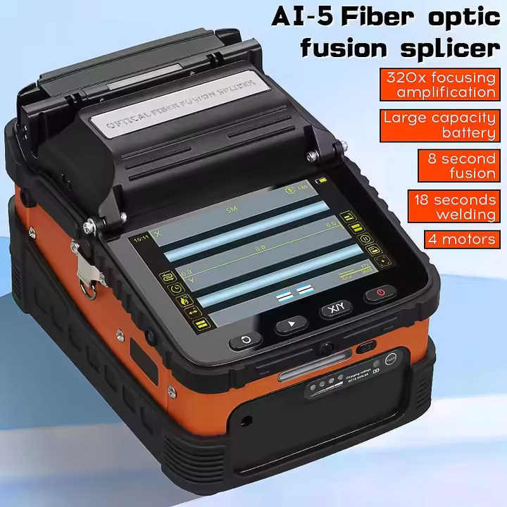 AI-5 Optical Fiber Fusion Splicer with 4 Motors & Automatic Heating, OEM