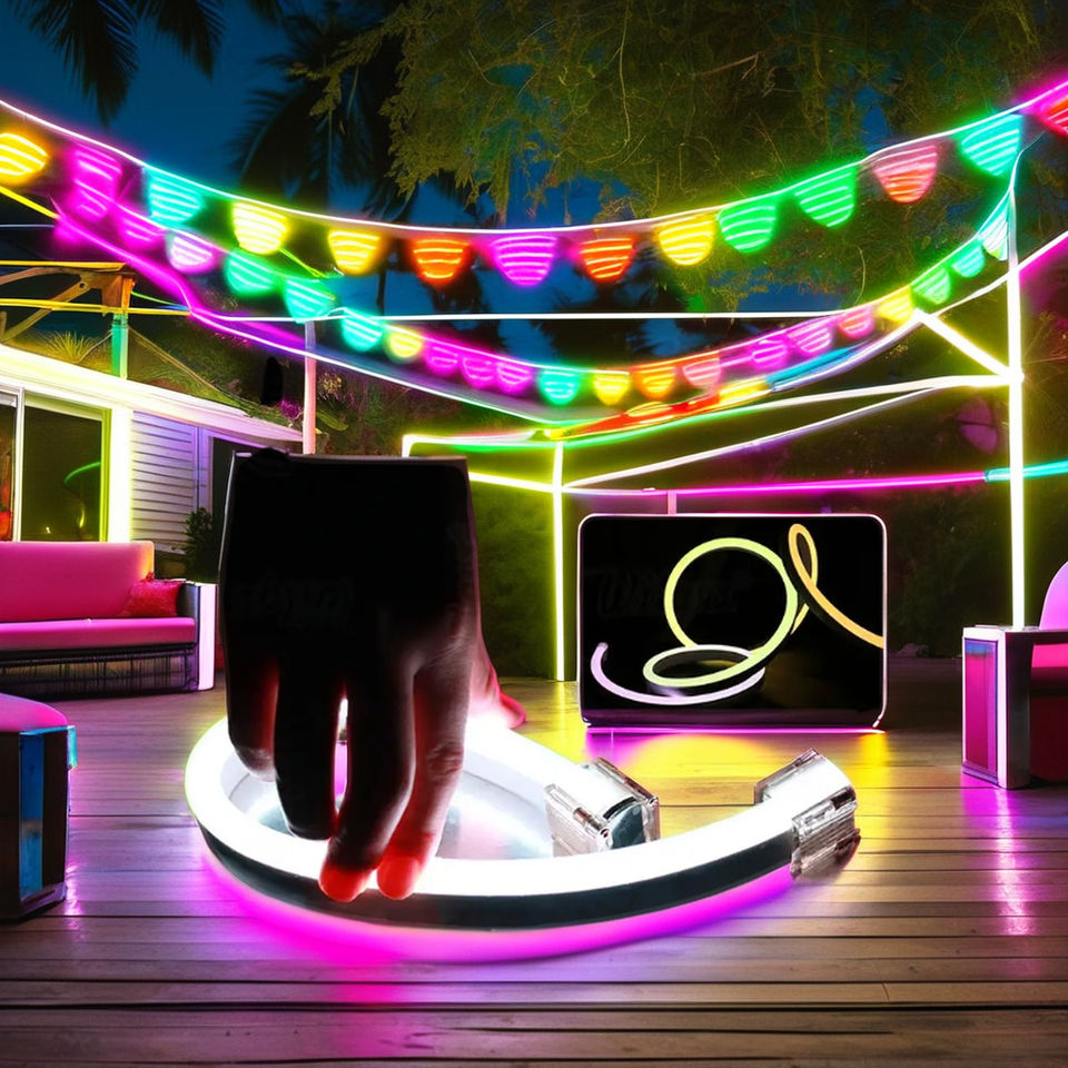 Outdoor IP67 10x20mm Silicone LED Neon Flex DC24V DMX512 RGB/RGBW ...