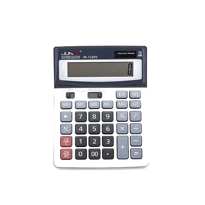 Dual Power Electronic Office Desk Calculator - JUNNO JN-1200V