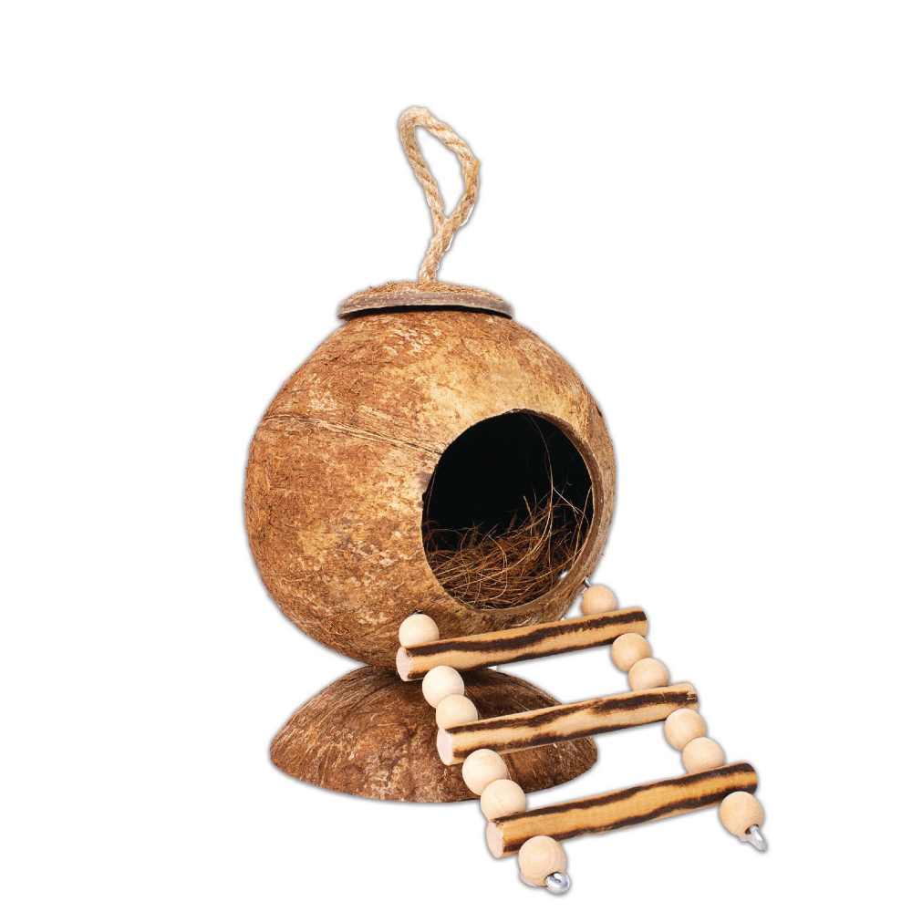 Eco-friendly Real Coconut Shell Bird Nesting House Hamster Breeding ...