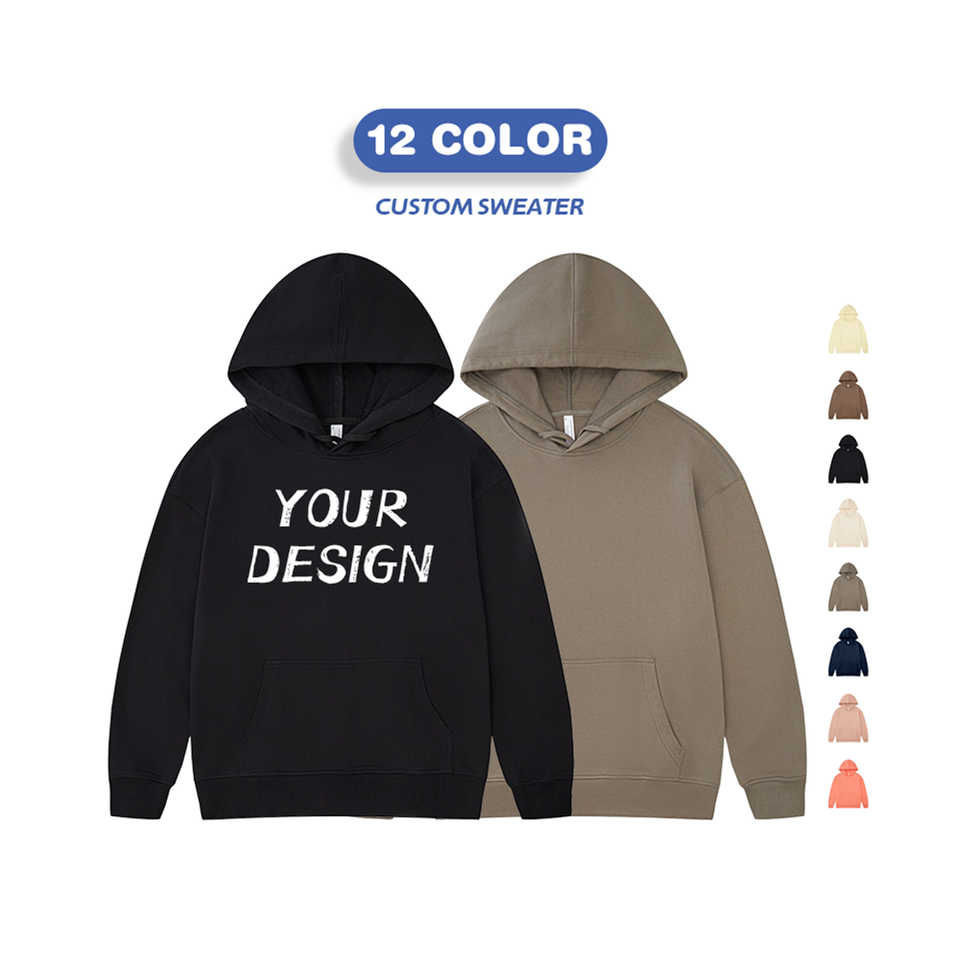 Custom high-quality screen printed embroidery hoodie French wool circle ...