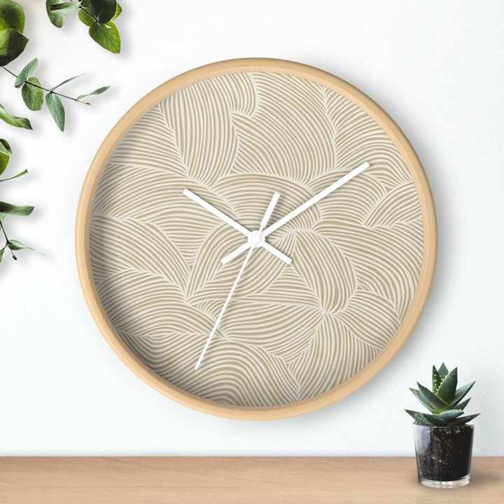Beige Wooden Wall Clock Minimalist Aesthetic and Chic Design Neutral ...