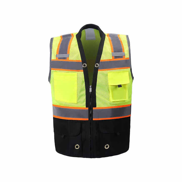 Reflective Jacket Vest Construction Work Uniform100 Polyester Safety ...
