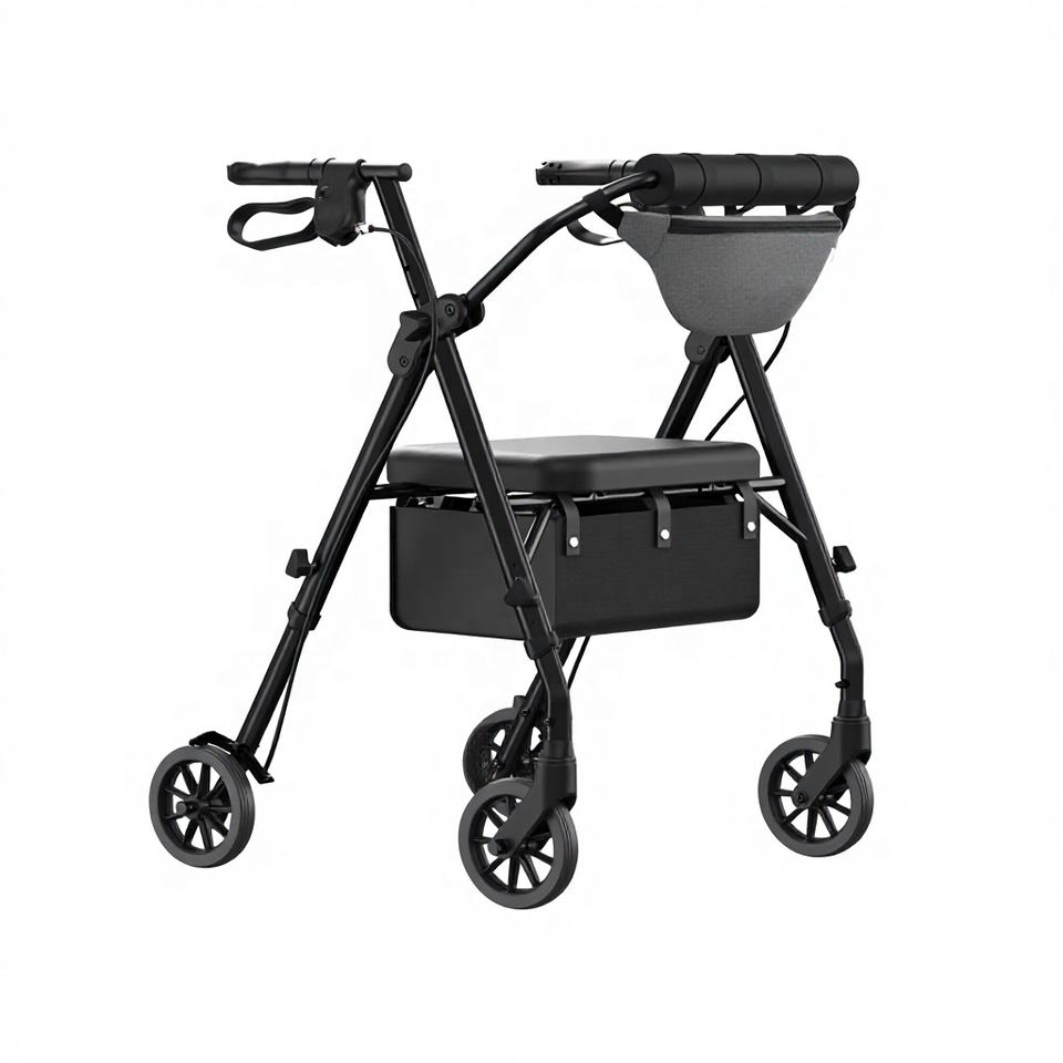 Lightweight Rollator Walker Foldable Aluminum Frame With Seat and ...
