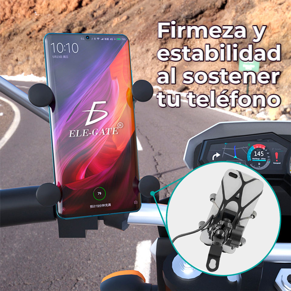 Ele-Gate HOLD.90 Motorcycle Phone Mount USB Charger Switch ABS Plastic ...