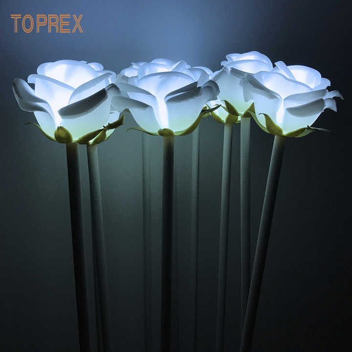 Modern Style Linkable Cold LED Light Stand White Flower Artificial Rose ...