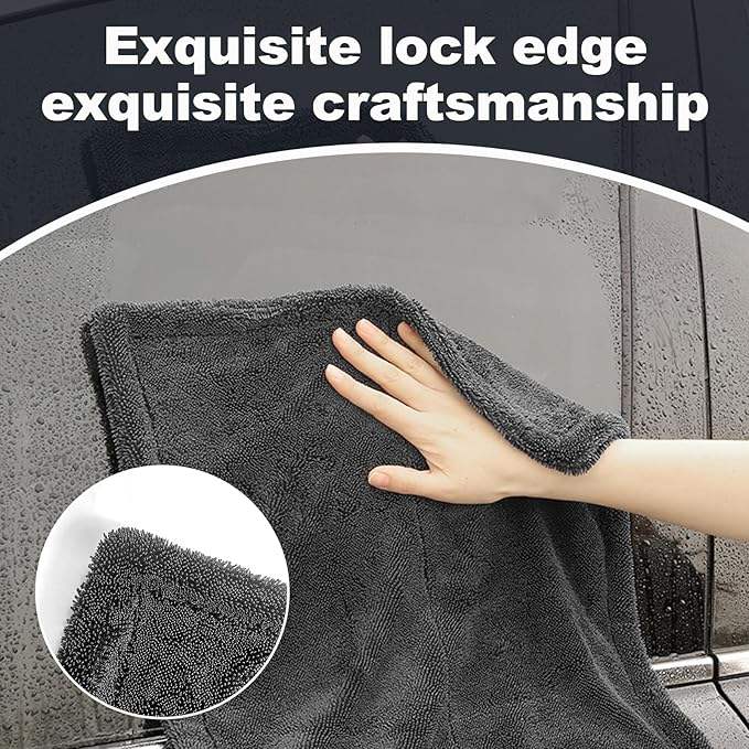 Edgeless Microfiber Twisted Car Wash Towels - 1300gsm