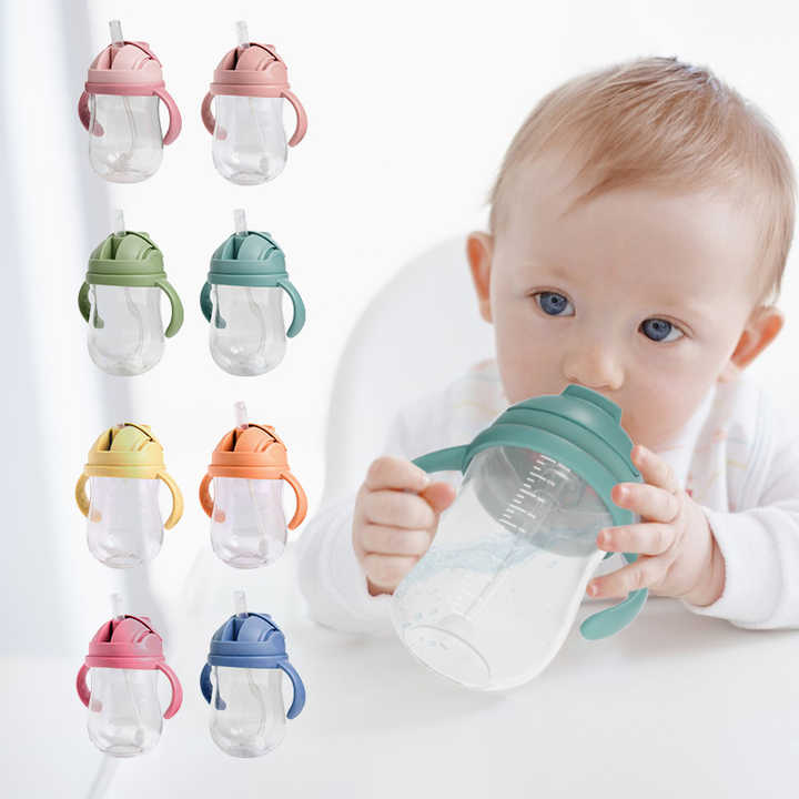 Wholesale Reusable Silicone Infant Sippy Cup with Straw Portable Baby ...