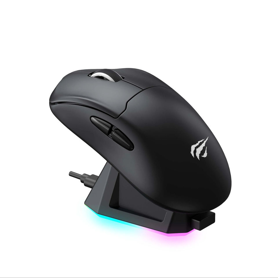 Havit MS979WB Tri-Mode RGB Wireless Gaming Mouse with RGB Charging Dock ...