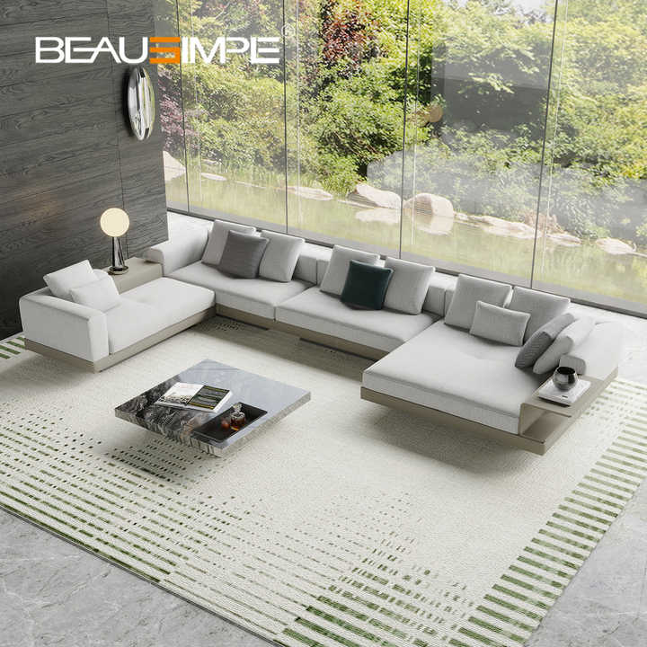 Modern Italian High-End Customizable Fabric U-Shape Minimalist Sofas ...