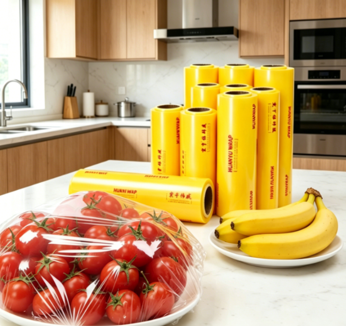 Industrial PVC Food Wrap Cling Film Jumbo Roll for Supermarket Fruits ...