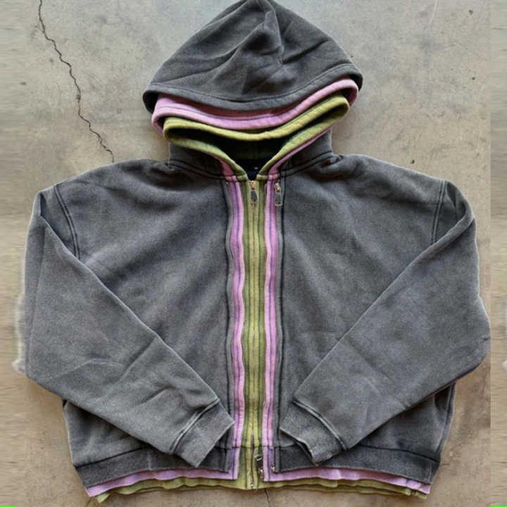 Clothing Manufacturers Custom Heavyweight Acid Wash Zip up Street ...