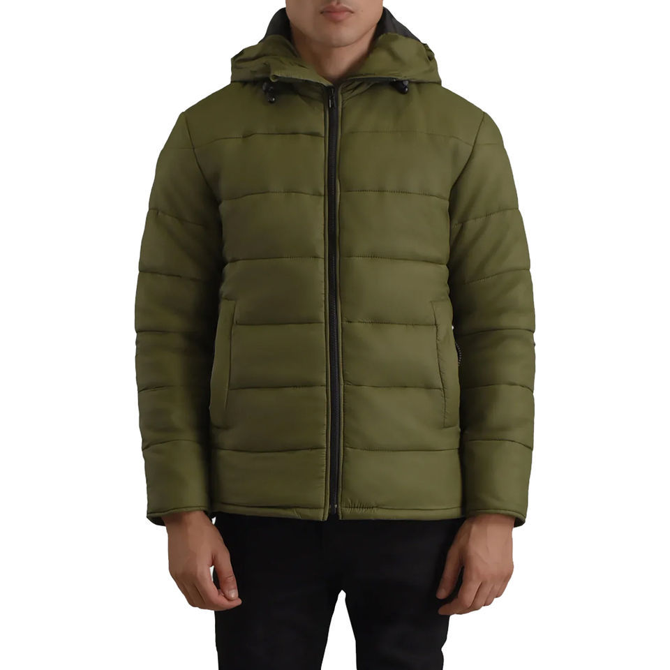 High Quality 2026 Winter Cotton Puffer Jacket Red Full Sleeves for Men ...