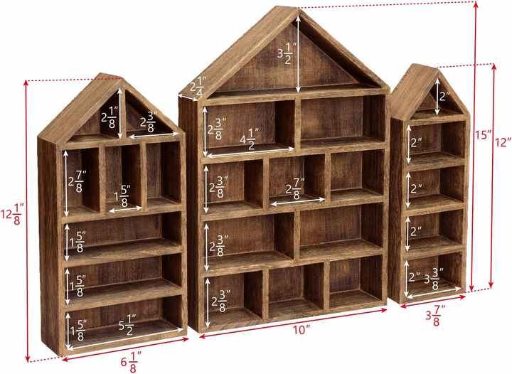 Wooden Shadow Cubby Box Display Shelf Organizer Storage