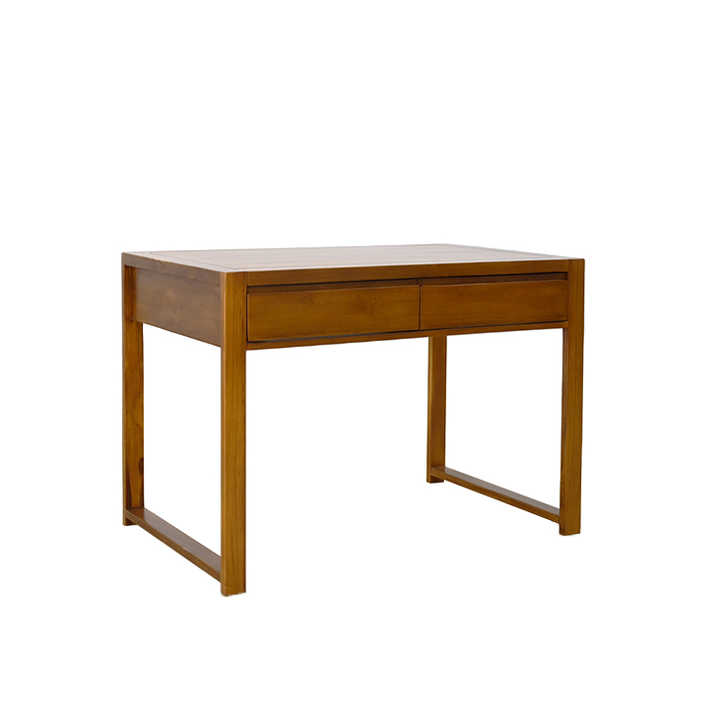 Modern Simple Classic Style Teak Computer Desk with 2 Drawers Office ...