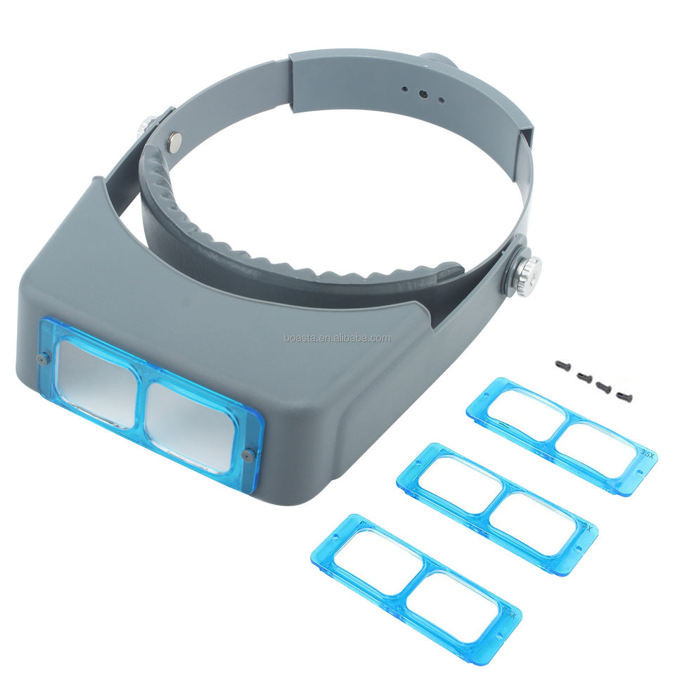 Boasta Adjustable Headband Magnifying Glass with 4 Interchangeable ...