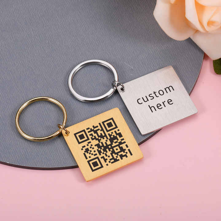 Custom QR Code Keychain - Favourite Song QR Scan Keyring