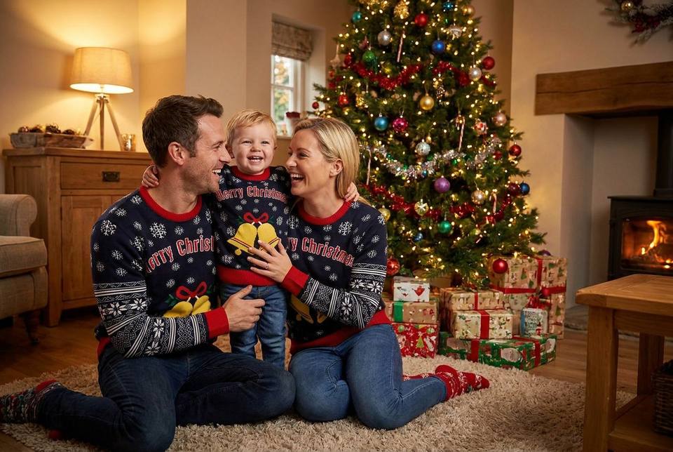 Comfort Soft Acrylic Knitted Winter Ugly Christmas Jumper Merry ...