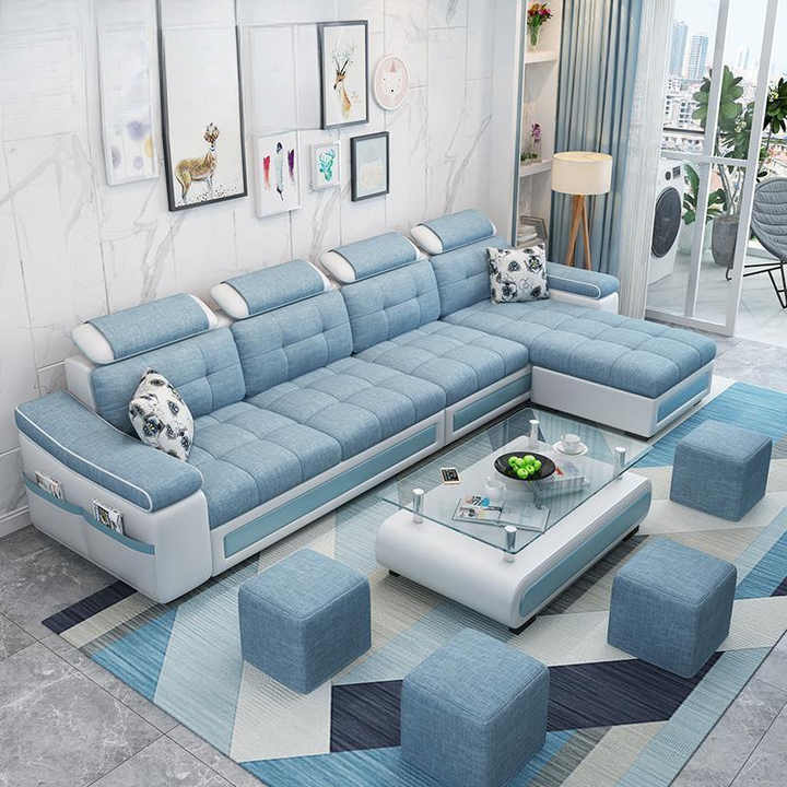 Sinonis Fabric Sofa Small Apartment Simple Modern Simple Fabric Living ...