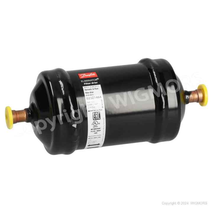 Danfoss Hermetic bi-flow filter drier, DCB, 08 cu.in., Steel Cu-plated ...