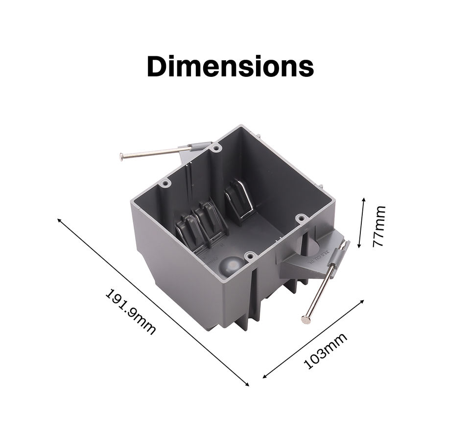 UNIVERSE ETL Listed Plastic Electrical Box Grey Outlet Box Double Gang ...