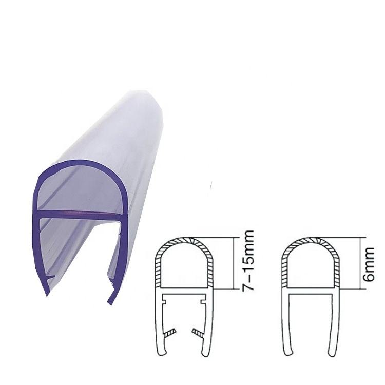 D Shape Transparent Waterproof PVC Sealing Strips for Glass Shower Door ...