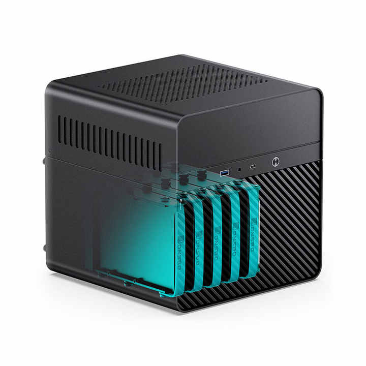 JONSBO N2 Aluminum Mini-ITX NAS Computer Case with 5+1 HDD Slots