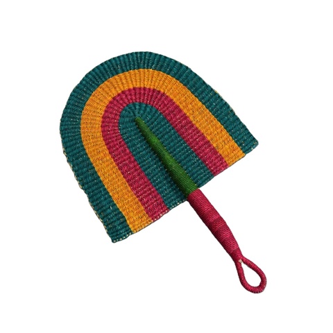 Fan gift set African Hand Fan with Leather Handle Sold Assorted Woven ...