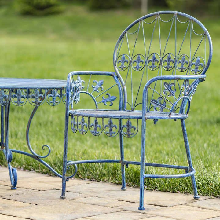 Round Iron Bistro Armchair - Parisian Metal Wrought Iron