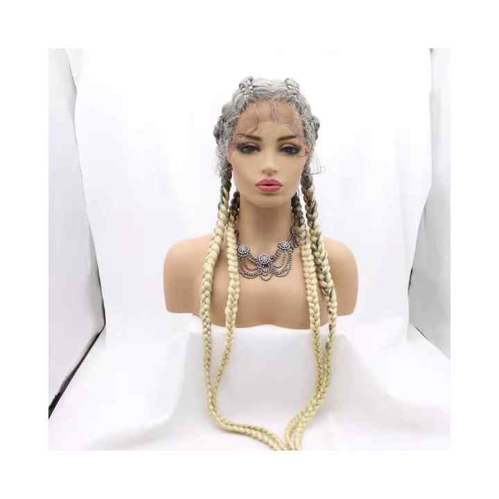 Braids Wig Synthetic Braiding Box Heat Resistant Synthetic Hair Front ...