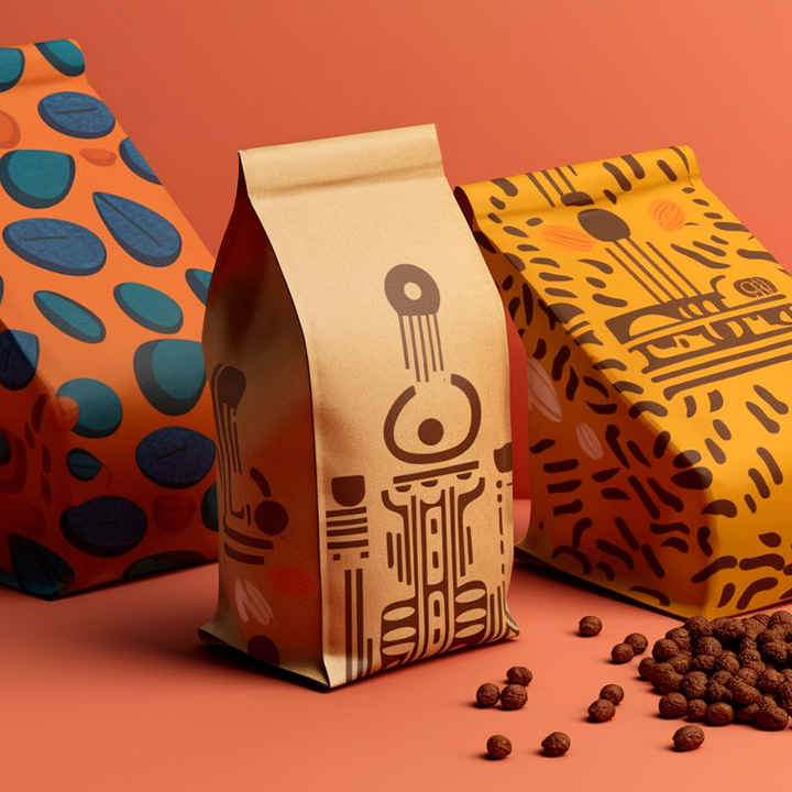Custom Printed Coffee Bags - 1lb Reusable Stand up Pouches