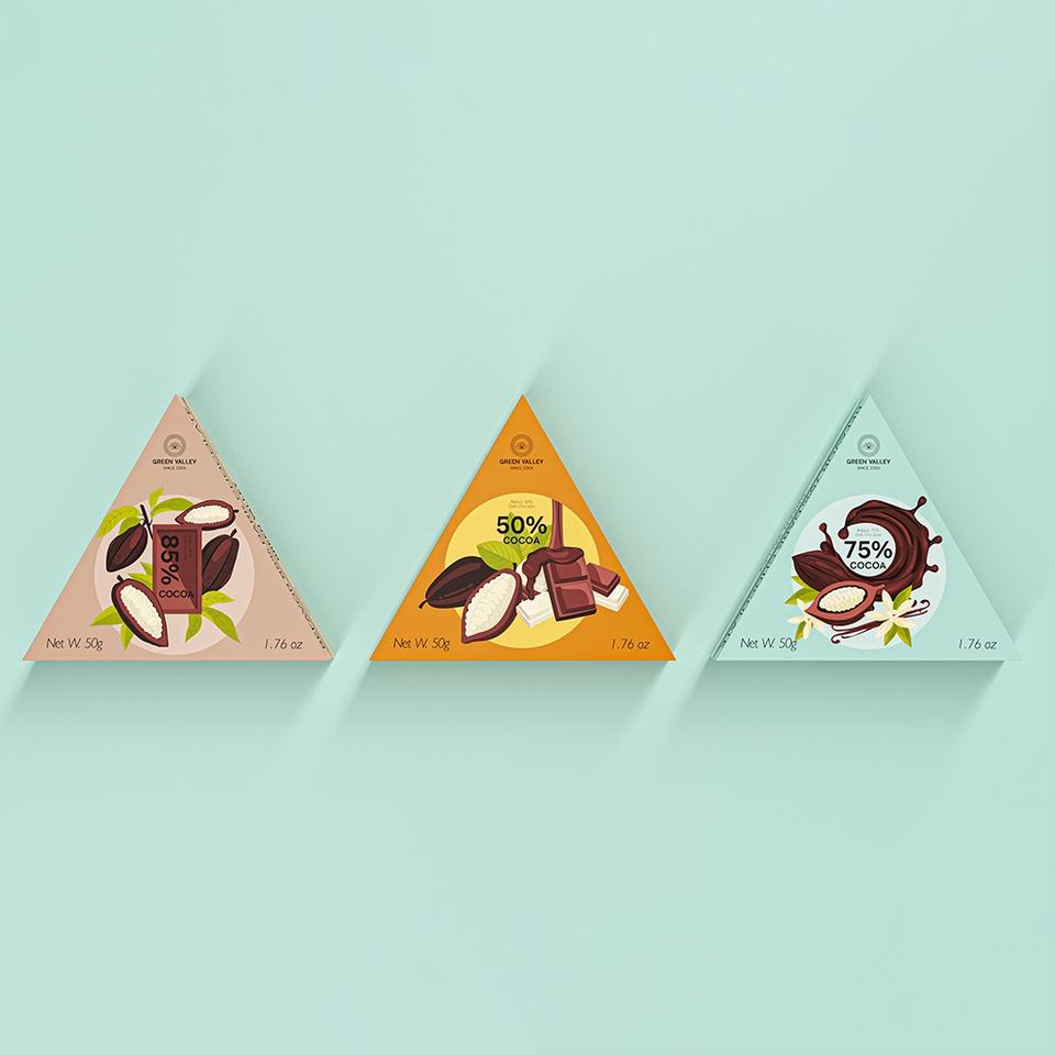 Wholesale Triangle Shape Chocolate Box Lid and Bottom Triangle Food ...