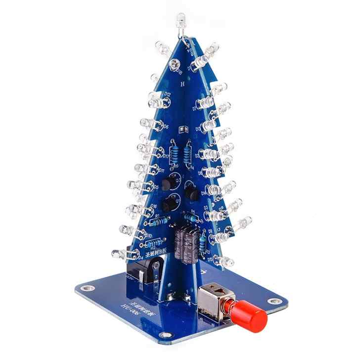 DIY 3D Christmas Tree Soldering Practice Colorful LED Flashing LED RGB ...