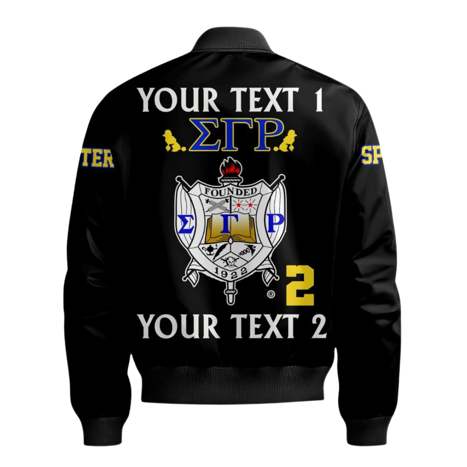 Sigma Gamma Rho SGRho Satin Jacket Royal Blue Gold 1922 Embroidered ...