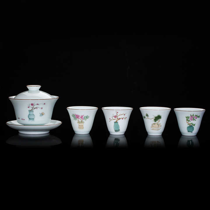 Chinese Style White Porcelain CeramicTea Cup Set Handmade Ceramic Tea ...