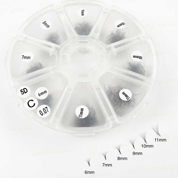 Premium quality pbt eyelash extensions 5D 0.07 C mix 6-11mm pointy base ...